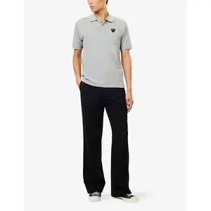 Play Comme Des Garcon Small Logo Cotton Polo Shirt