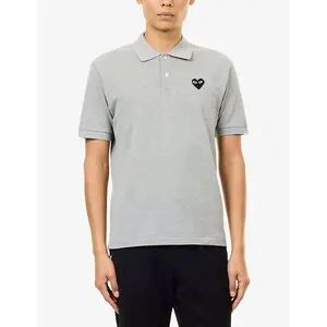Play Comme Des Garcon Small Logo Cotton Polo Shirt