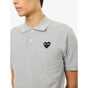 Play Comme Des Garcon Small Logo Cotton Polo Shirt