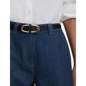 REISS Olivia Wide-leg High-rise Denim-blend Jeans