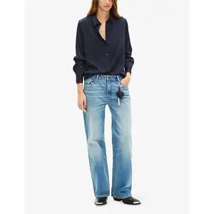 The Kooples Collared Long-sleeve Stretch-silk Shirt