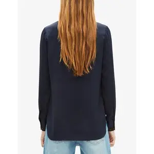 The Kooples Collared Long-sleeve Stretch-silk Shirt