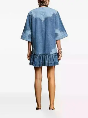 ALEMAIS Jesse Ruffled Patchwork Mini Dress