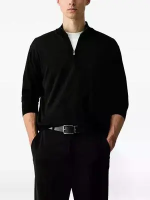 Paul & Shark Quarter-zip Knitted Sweater - Black