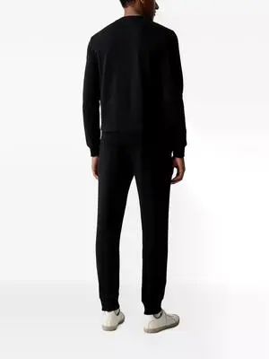 Emporio Armani Logo-embroidered Sweatshirt And Track Pants Set - Black