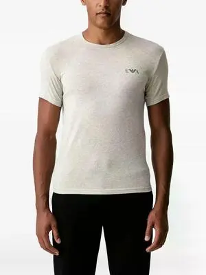 Emporio Armani Logo-print Crew-neck T-shirts - Grey