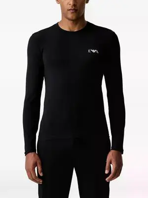 Emporio Armani Logo-print Long-sleeve T-shirt - Black