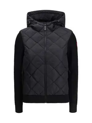 Canada Goose Hybridge® Quilted Knit Hooded Down Jacket - Black