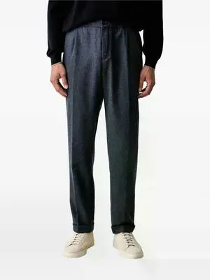 Paul & Shark Pleated Turn-up Straight-leg Trousers