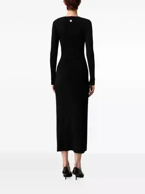 WRSTBHVR Nora Ribbed-knit Henley-neck Midi Dress