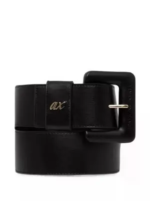 Armani Exchange Logo-plaque Buckle Belt - Black