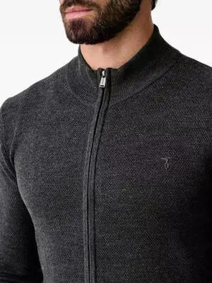 TRUSSARDI Zip-up Ribbed-trim Cardigan