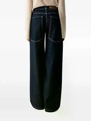 AERONAUTICA MILITARE Contrast-stitch Wide-leg Jeans
