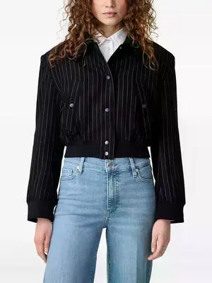 WRSTBHVR Nadeen Pinstripe Cropped Jacket - Blue