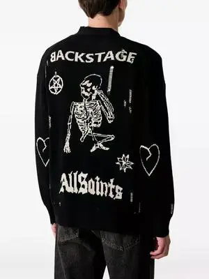 ALLSAINTS Staged Intarsia-knit Cardigan