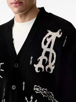 ALLSAINTS Staged Intarsia-knit Cardigan