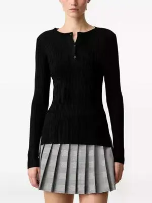 WRSTBHVR Nora Ribbed Henley-neck Long-sleeve Top