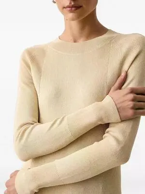 Armani Exchange Ribbed Long-sleeves Mini Dress