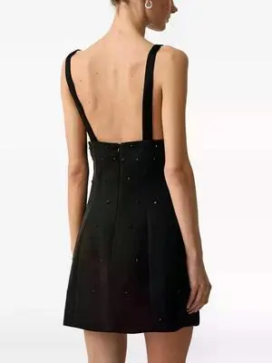 TRUSSARDI Bead-embellished Square-neck Mini Dress - Black