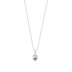 VON TRESKOW Fine Box Chain Necklace With Solid Heart - Silver