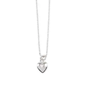 VON TRESKOW Fine Box Chain Necklace With Solid Heart - Silver