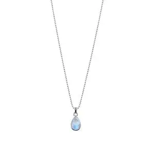 VON TRESKOW Fine Box Necklace With Pear Moonstone - Silver