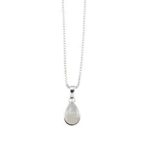 VON TRESKOW Fine Box Necklace With Pear Moonstone - Silver