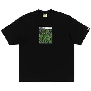 A BATHING APE Sticker Graphic Relaxed Fit Tee - Black