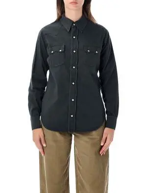 FORTELA Western Shirt With Snap Buttons - Nero