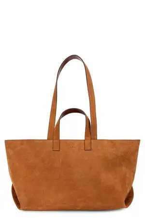 A.p.c. Suede Tote Handbag With Separate Pouch - Brown