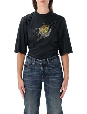 DIESEL® Graphic Print Short-sleeve Top - Nero