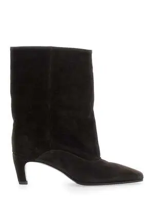 STRATEGIA Amber' Suede Ankle Boots With Pointed Design And Medium Heel - Brown