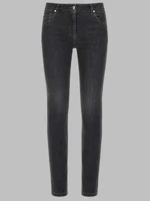 Brunello Cucinelli Slim Fit Five-pocket Denim Pants - Black