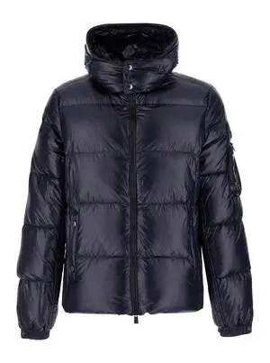 TATRAS Belbo Tech Fabric Down Jacket With Removable Hood And Logo Sleeve Patch For - Blu