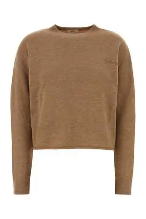 AUTRY Autry Camel Wool Blend Crewneck Sweater