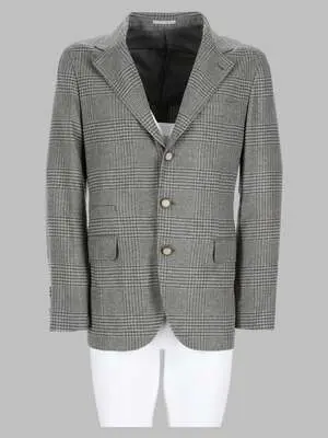 Brunello Cucinelli Monopetto Wool-blend Sports Jacket With Cashmere & Elastane - Grey