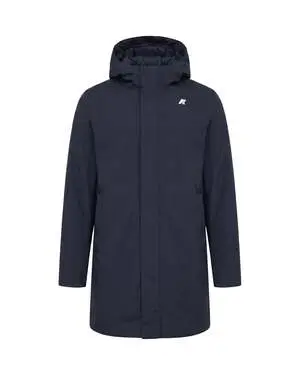 K-WAY Hooded Insulated Long Parka - Blue Depth