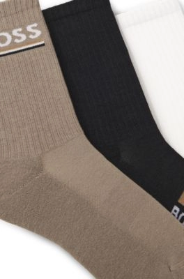 BOSS Three-pack Of Bamboo-blend Quarter-length Socks