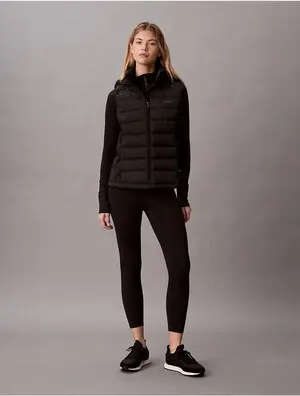 Calvin Klein Mixed Media Puffer Vest - Black