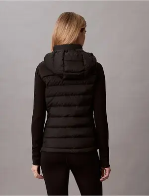Calvin Klein Mixed Media Puffer Vest - Black