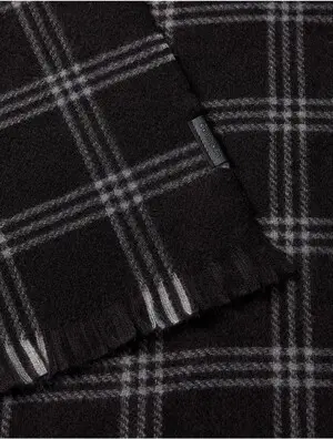 Calvin Klein Plaid Yarn-dyed Scarf - Black