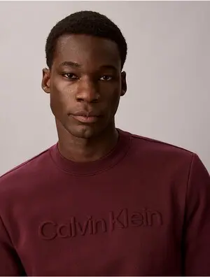 Calvin Klein Fleece Embossed Crewneck Sweatshirt - Winetasting