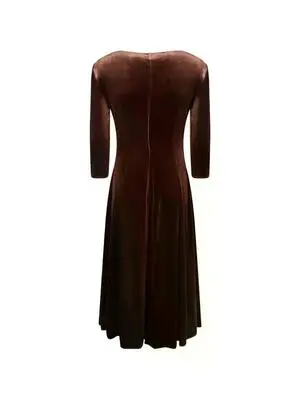 BLANCA VITA Velvet Flared Midi Dress