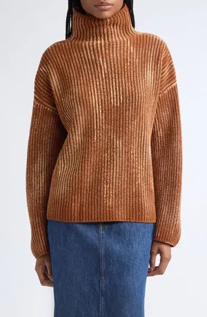 DIESEL® M-amet Wool Blend Rib Sweater - Brown