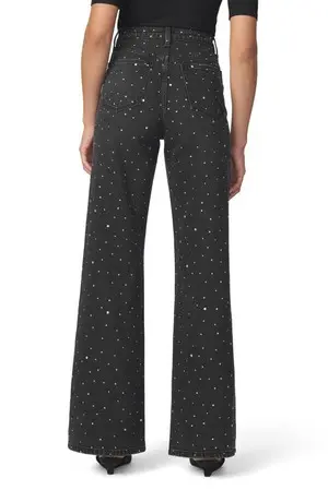 Joe's Jeans Mia Embellished High Waist Wide Leg Jeans
