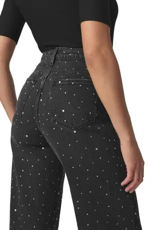 Joe's Jeans Mia Embellished High Waist Wide Leg Jeans