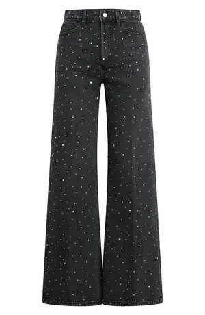 Joe's Jeans Mia Embellished High Waist Wide Leg Jeans