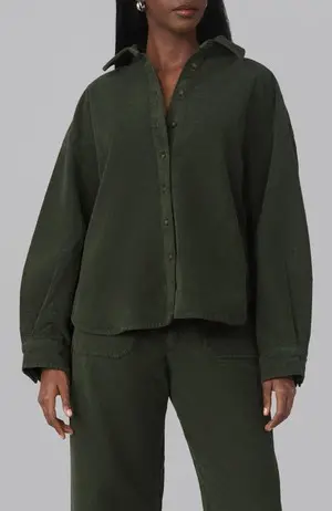 LOLA DENIM Margot Corduroy Shirt - Command Sage