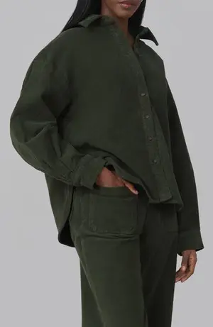 LOLA DENIM Margot Corduroy Shirt - Command Sage