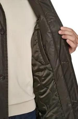 Cole Haan Coated Cotton Barn Coat